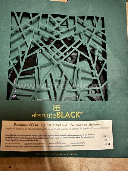 Plateau oval absolute black 42 dents - ABSOLUTEBLACK - 57410 - Troc Vélo