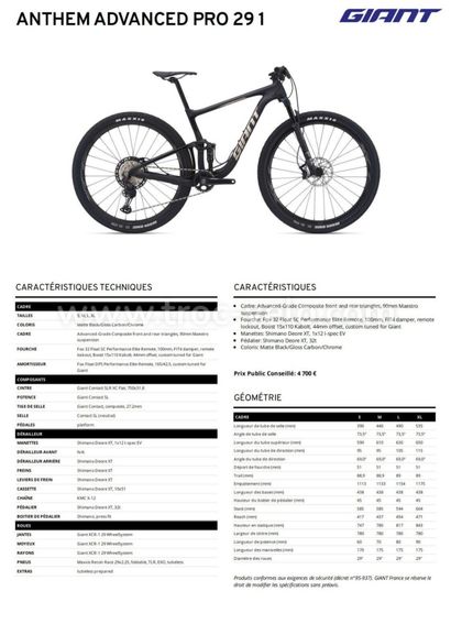 VTT xc Giant Anthem Advanced PRO 2021 - GIANT - 13001 - Troc Vélo